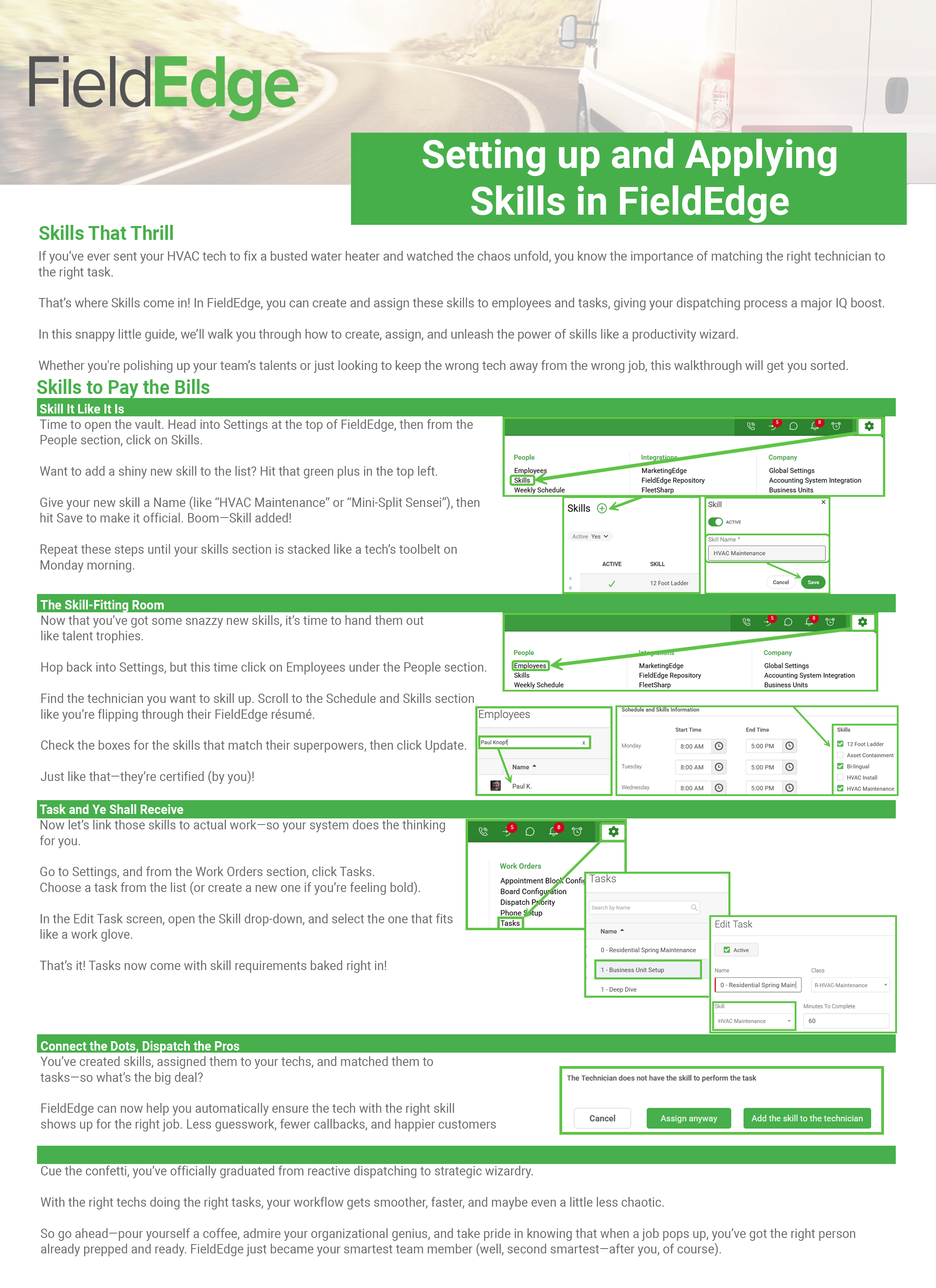 Common FieldEdge Practices (Cheat Sheet)